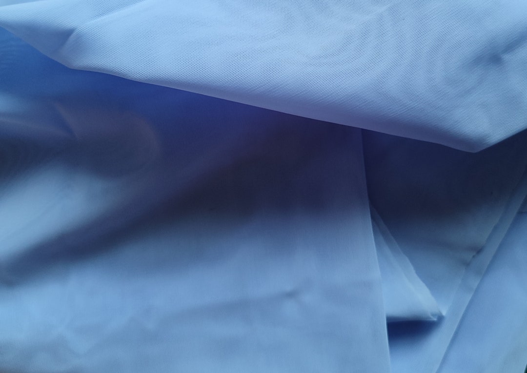 Light Blue Elastic Mesh Fabric, Power Net, Elastic Power Mesh, Stretch ...