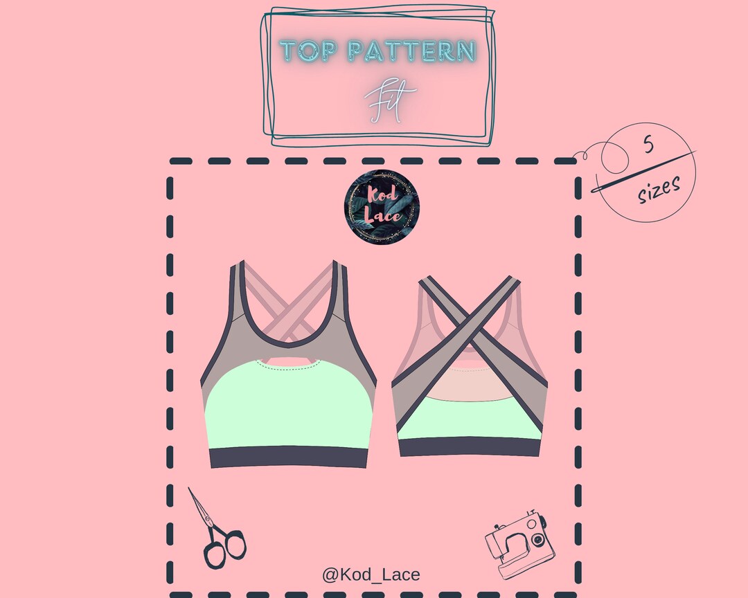 Sports Bra Top Pattern, Crop Top Digital Pattern, Sport Top PDF Sewing ...