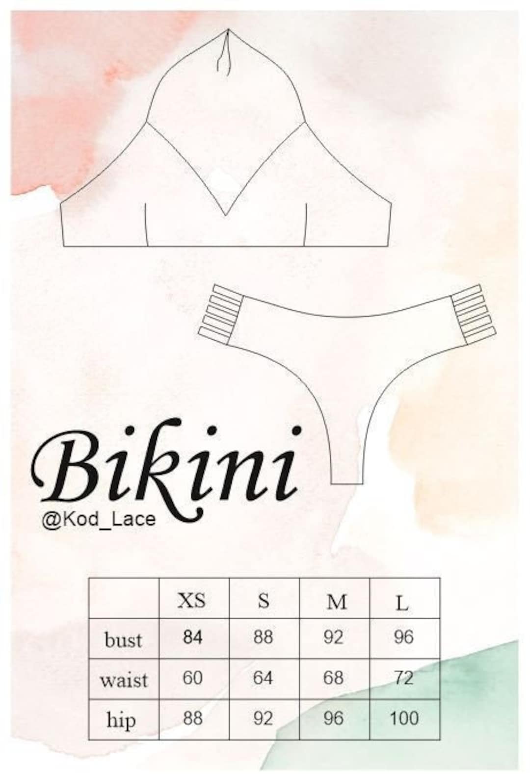 PDF Pattern Bikini Swimsuit - Etsy