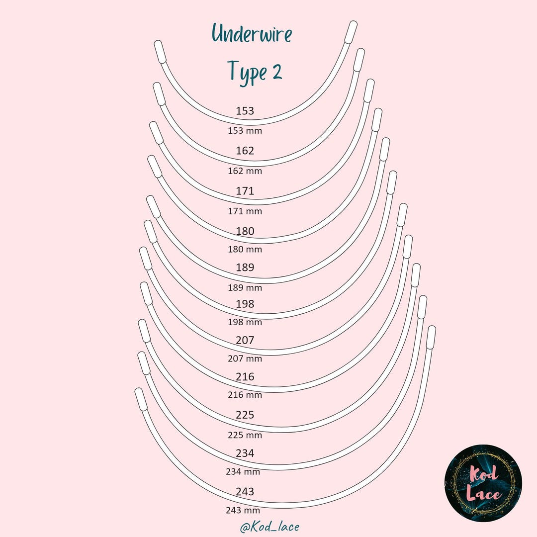 Arta-f Type 2 Metal Bra Underwire – Medium Depth, Enhanced Lift and ...