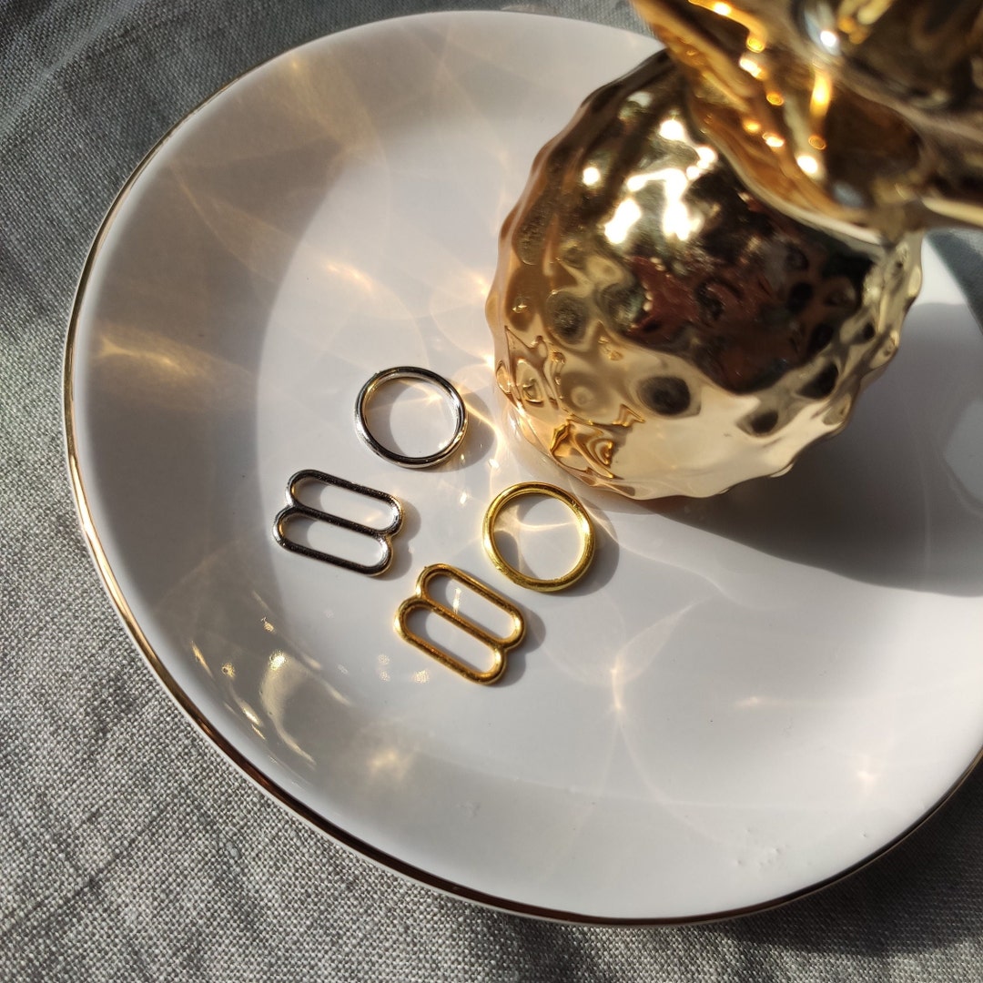 10pcs Metal Silver and Gold Rings, Sliders, Hooks for Lingerie Bra ...