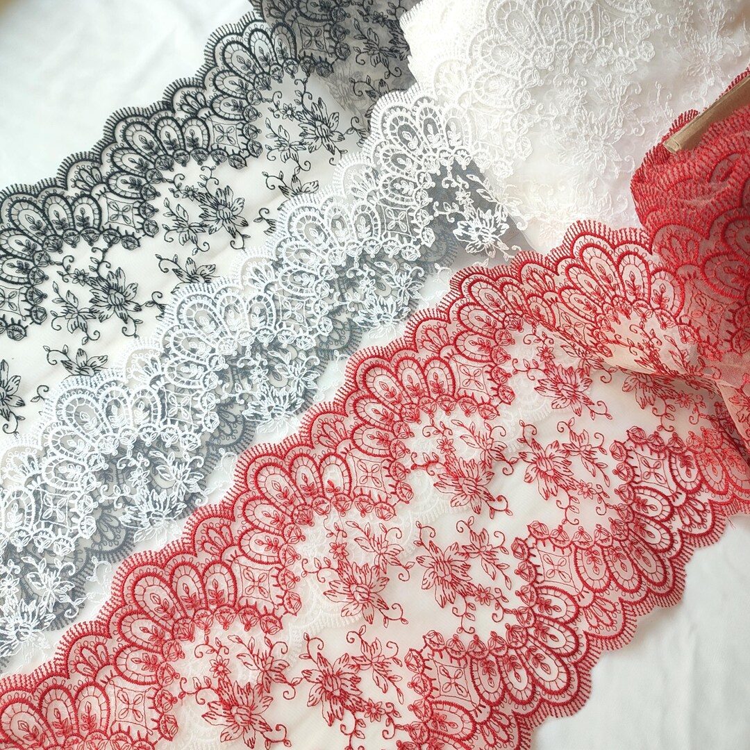 Transparent Non Elastic Embroidery Lace for Sewing Lingerie, Vintage ...