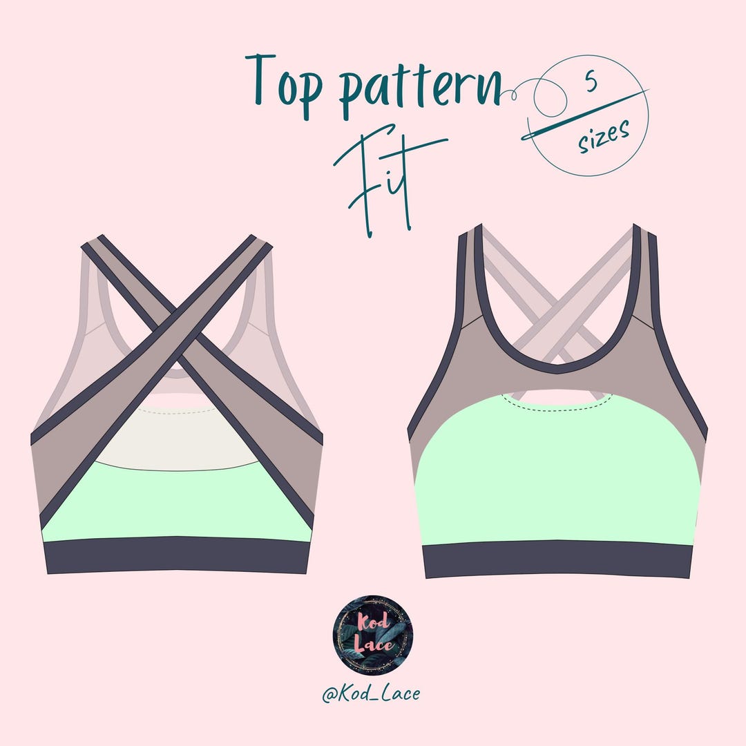 Sports Bra Sewing Pattern, Cross Top (PDF Digital Download) - Etsy