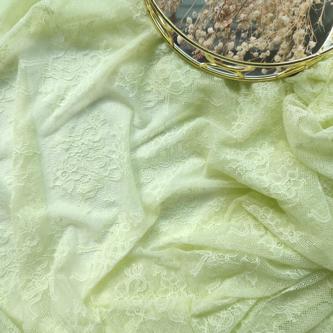 Elastic Green Yellow Guipure Lace, Lemon Elastic Lace, Sewing Lingerie ...
