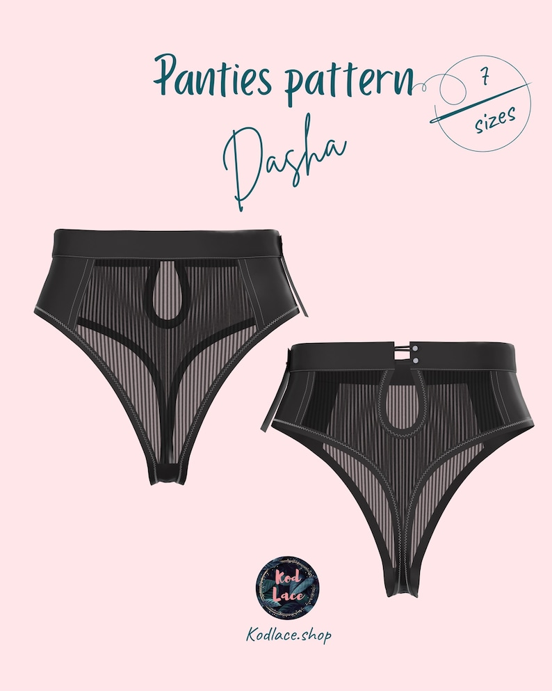 Retro High Waist Thong Sewing Pattern With Buttons DASHA - Etsy