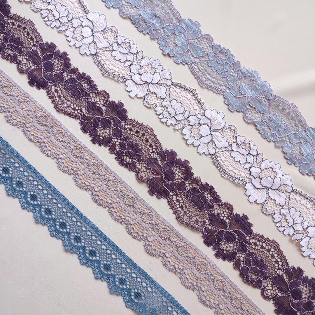 Floral Stretch Lace Trim, Narrow Elastic Lace, Bra Making Supplies - Etsy