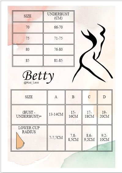 Lace Bra Sewing Pattern PDF Betty Size 80 (A/B/C/D) - Etsy