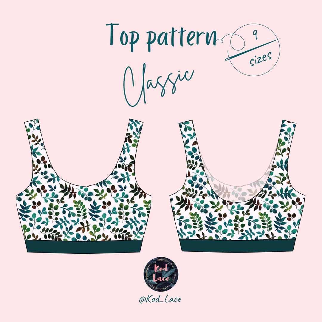 Sports Bra Top Sewing PDF Pattern, (digital Download) - Etsy