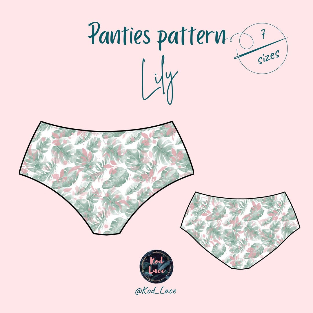 Brief Panties Sewing Pattern PDF | Mid-rise Underwear Pattern in 7 ...