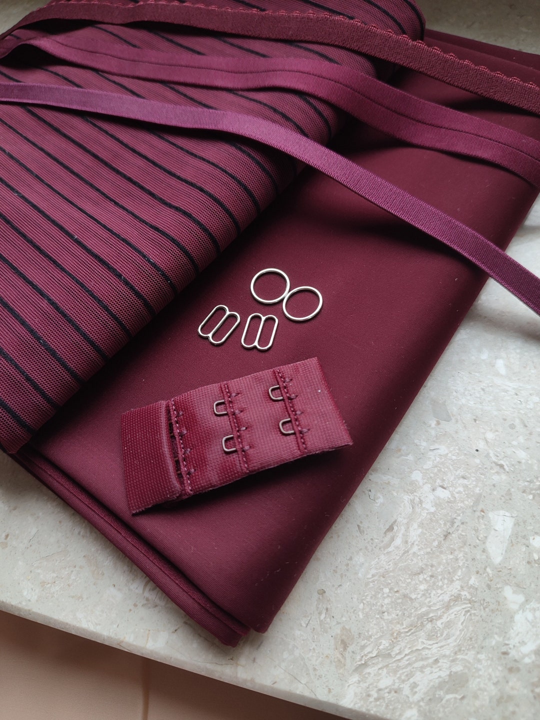 Burgundy Bra Making Kit |bra Sewing Kit | Bralette DIY Kit | Lingerie ...