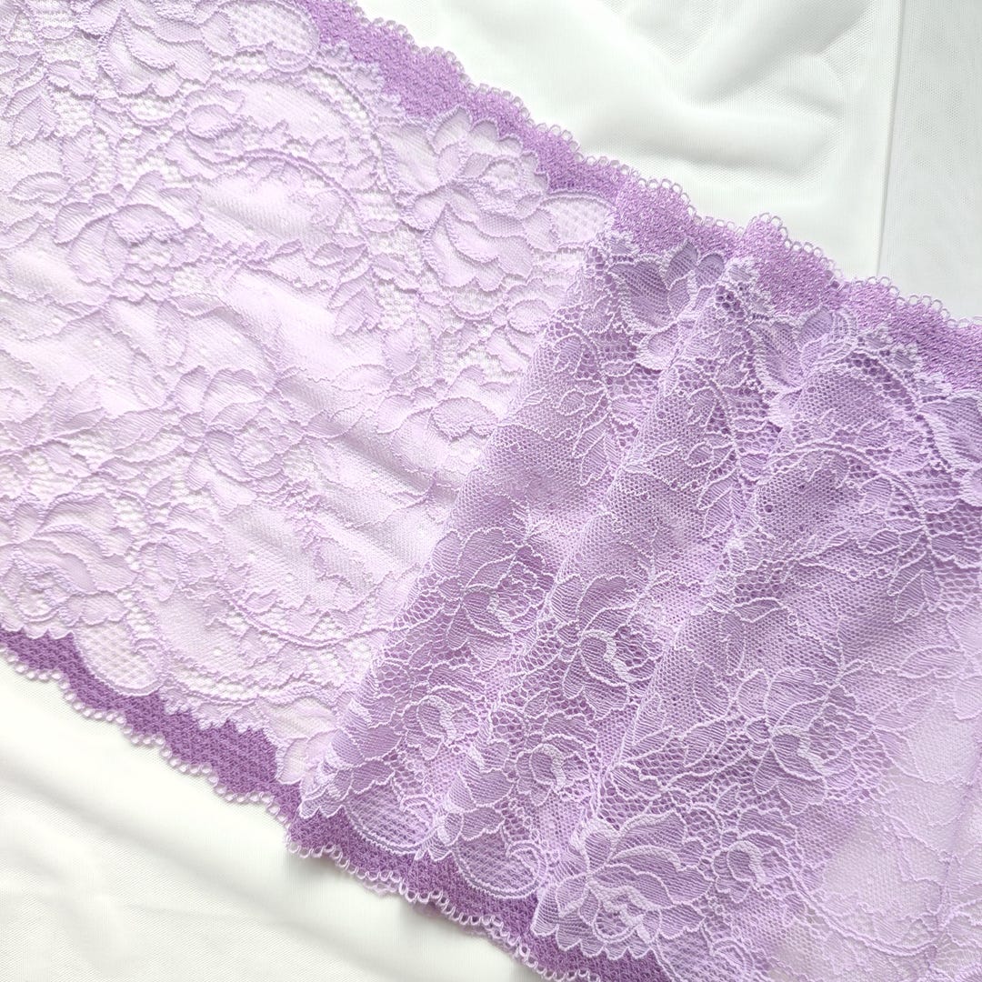 Stretch Lavender Lace for Sewing Lingerie, Elastic Violet Lace, Fabric ...