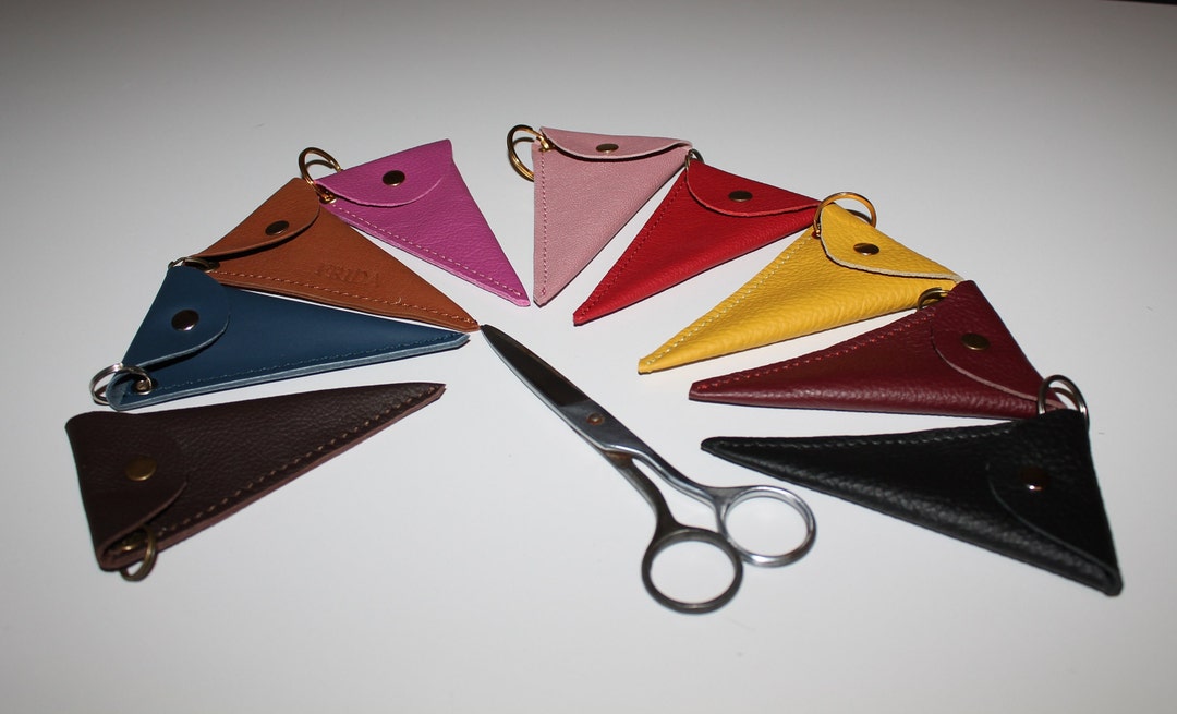 Leather Scissors Pouch, Personalized Leather Scissors Case, Italian ...