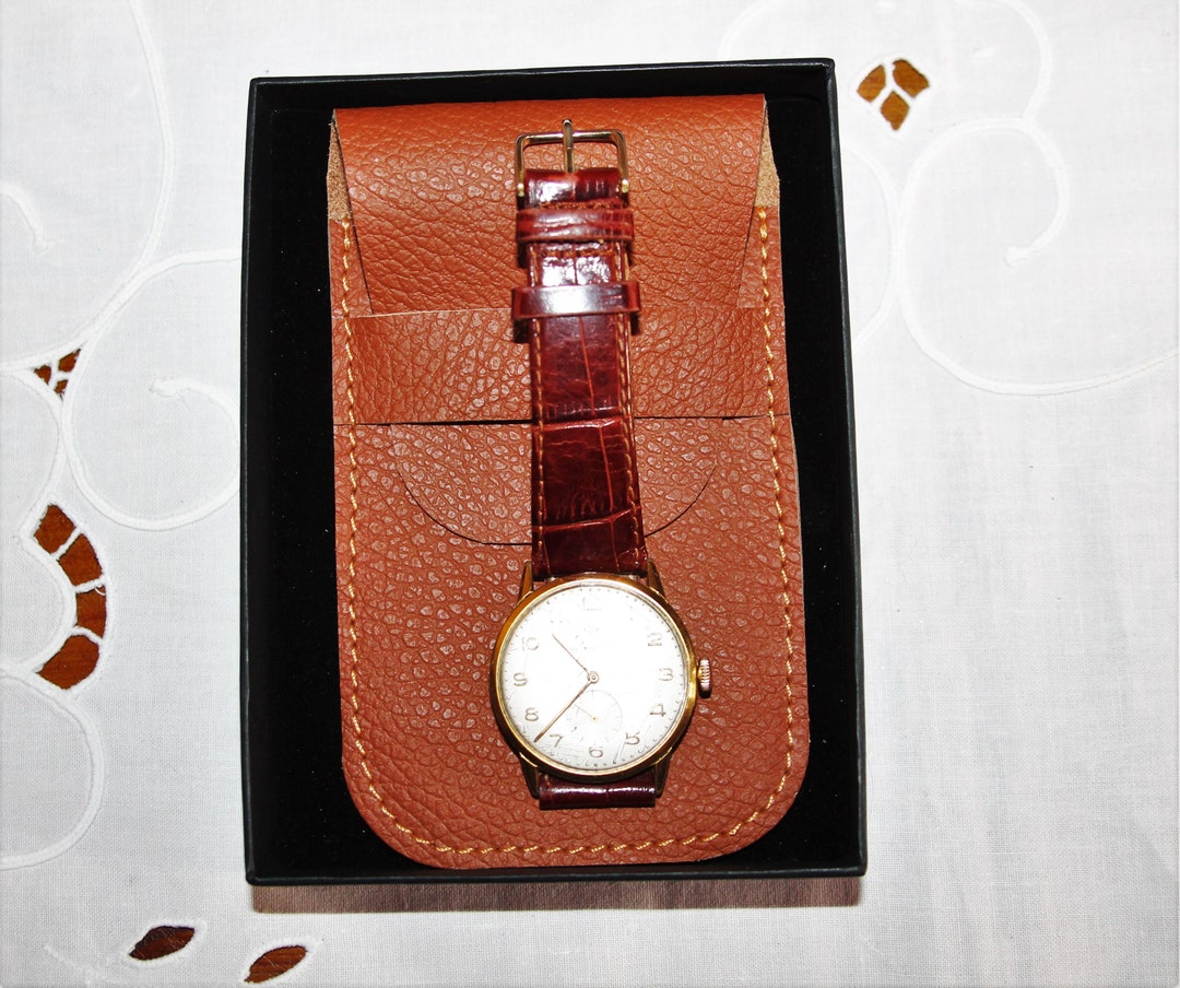 Leather Watch Case, Personalized Leather Watch Pouch, Italian Leather ...