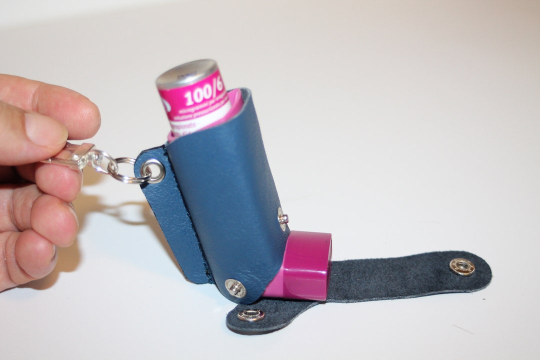 Leather Inhaler Case, Personalized Leather Salamol Pouch, Leather ...