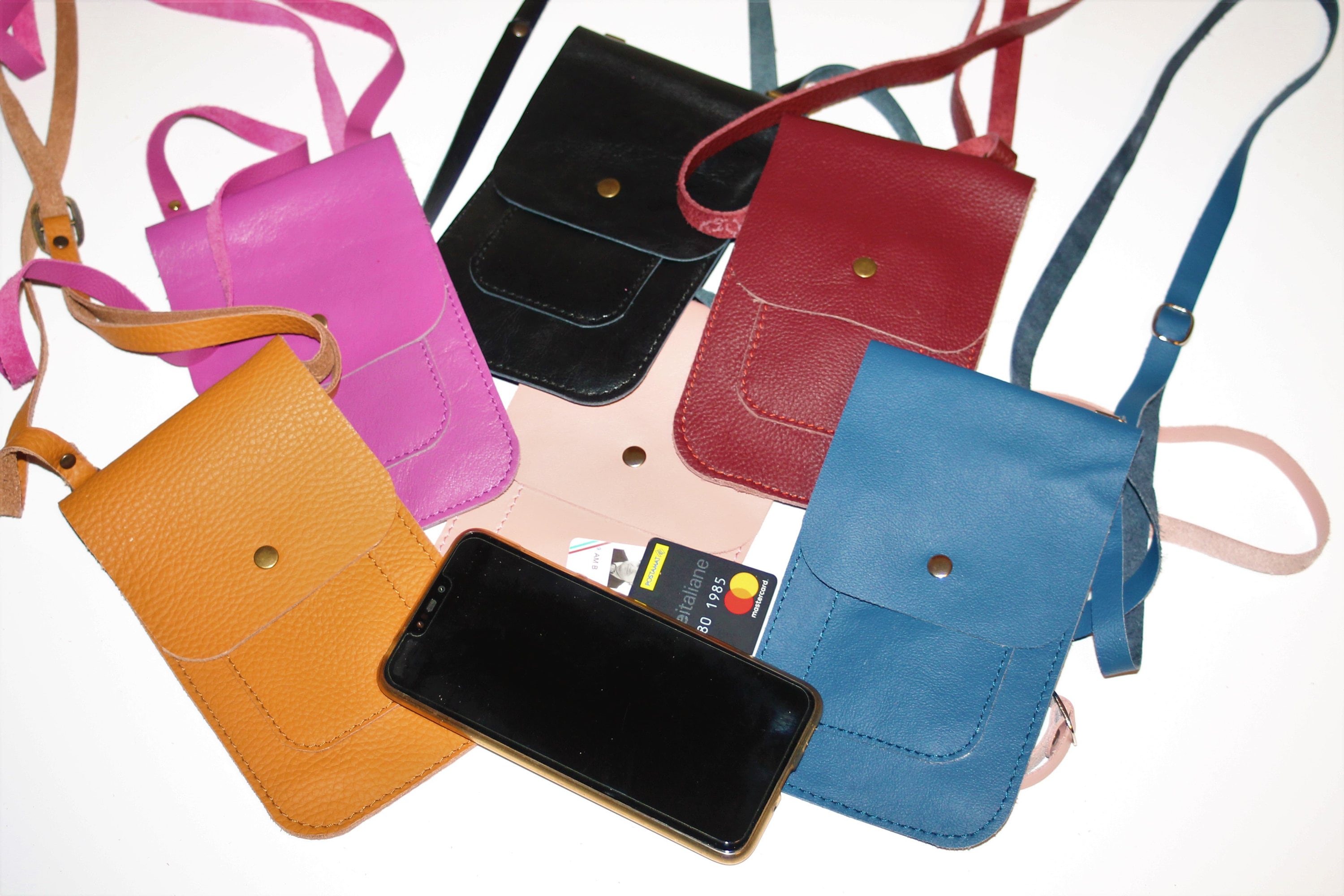 Leather Phone Bag Crossbody Phone Bag Italian Leather - Etsy