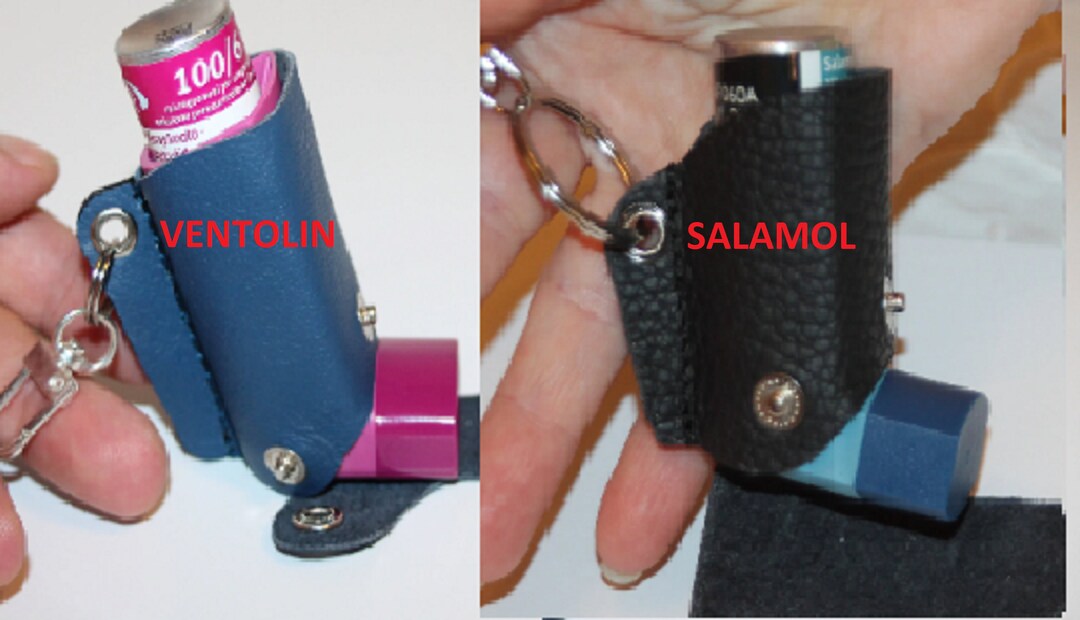 Leather Inhaler Case, Personalized Leather Salamol Pouch, Leather ...