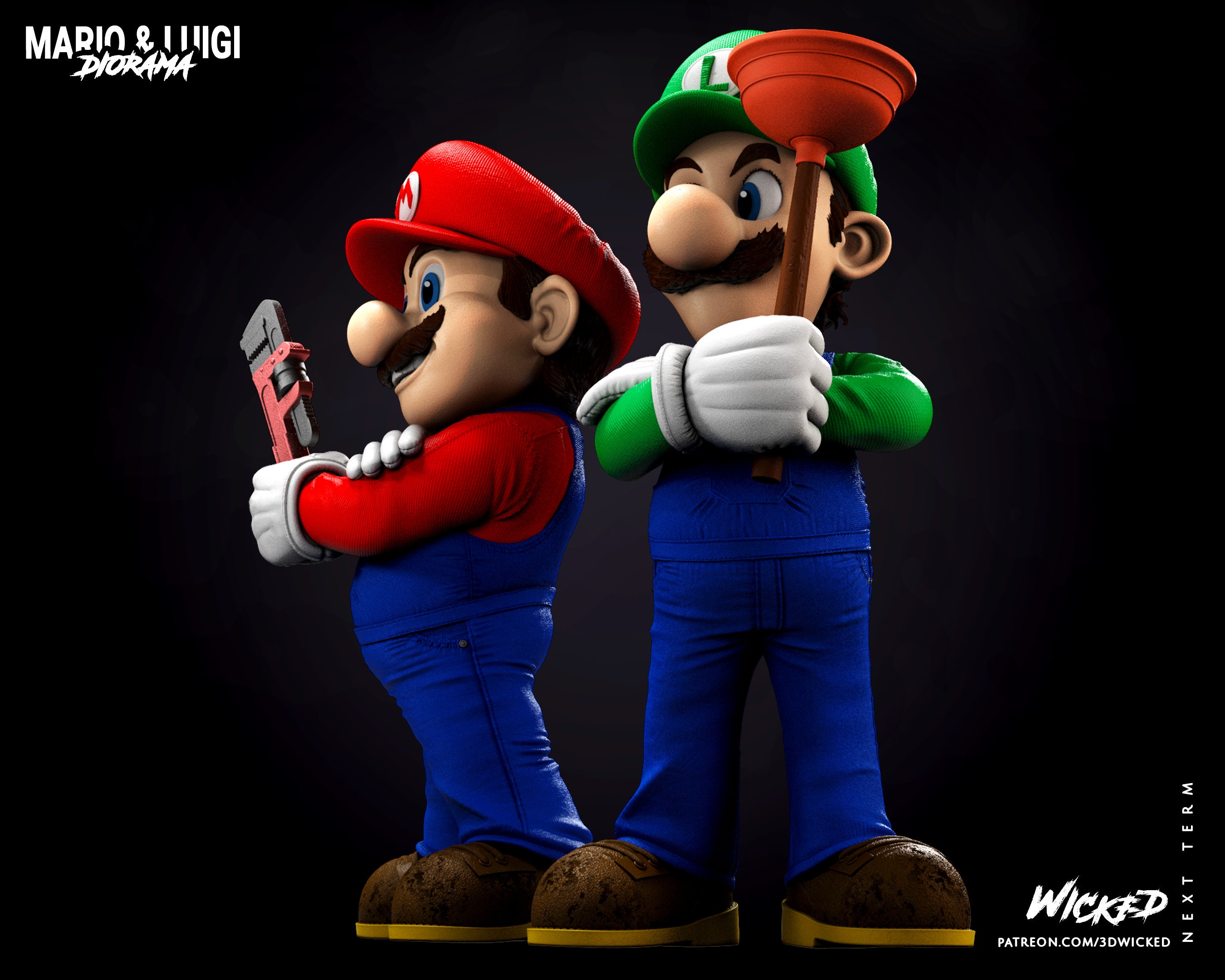 Mario and Luigi Statues - Etsy