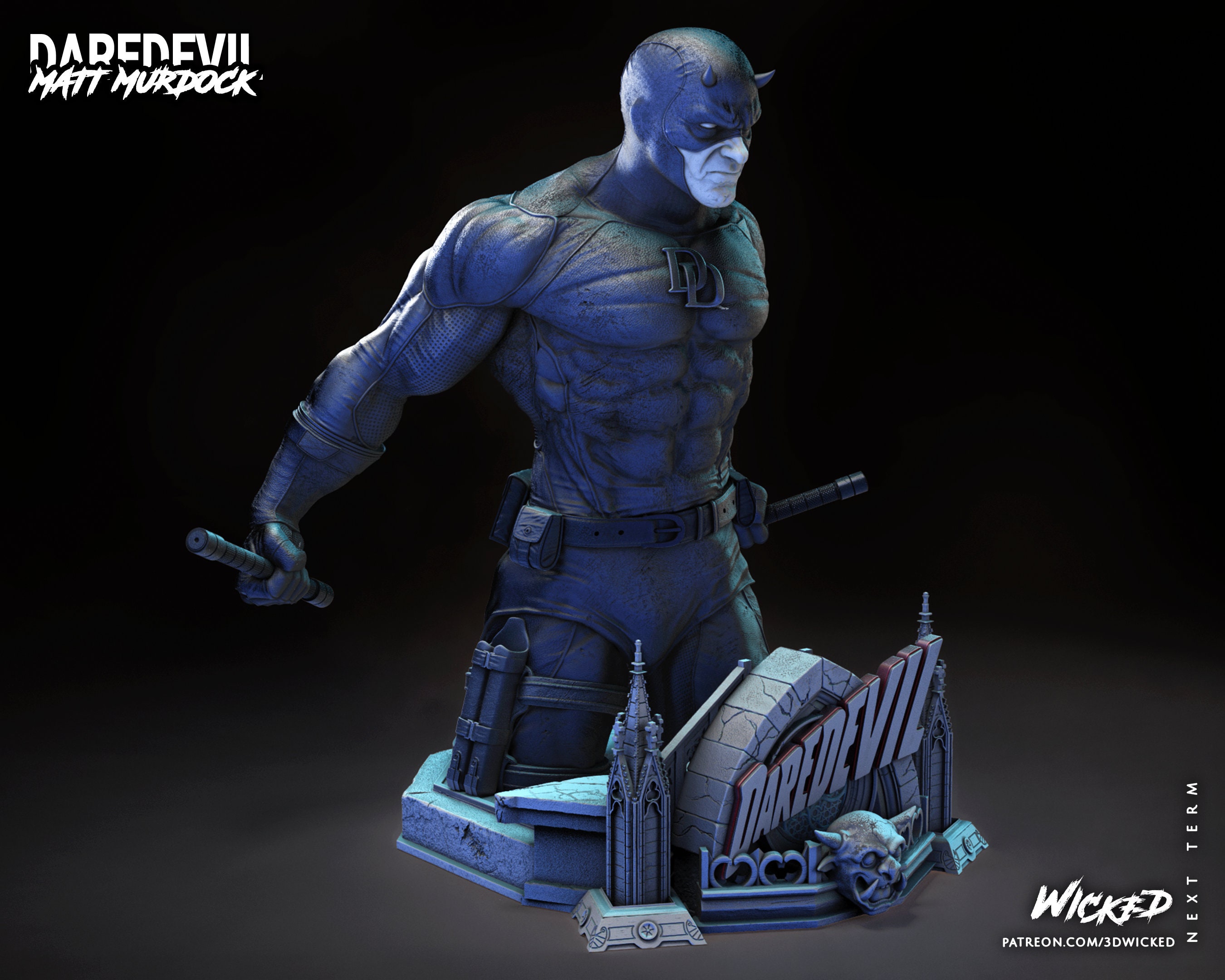 Marvel's Dare Devil Bust 3D Print File STL - Etsy
