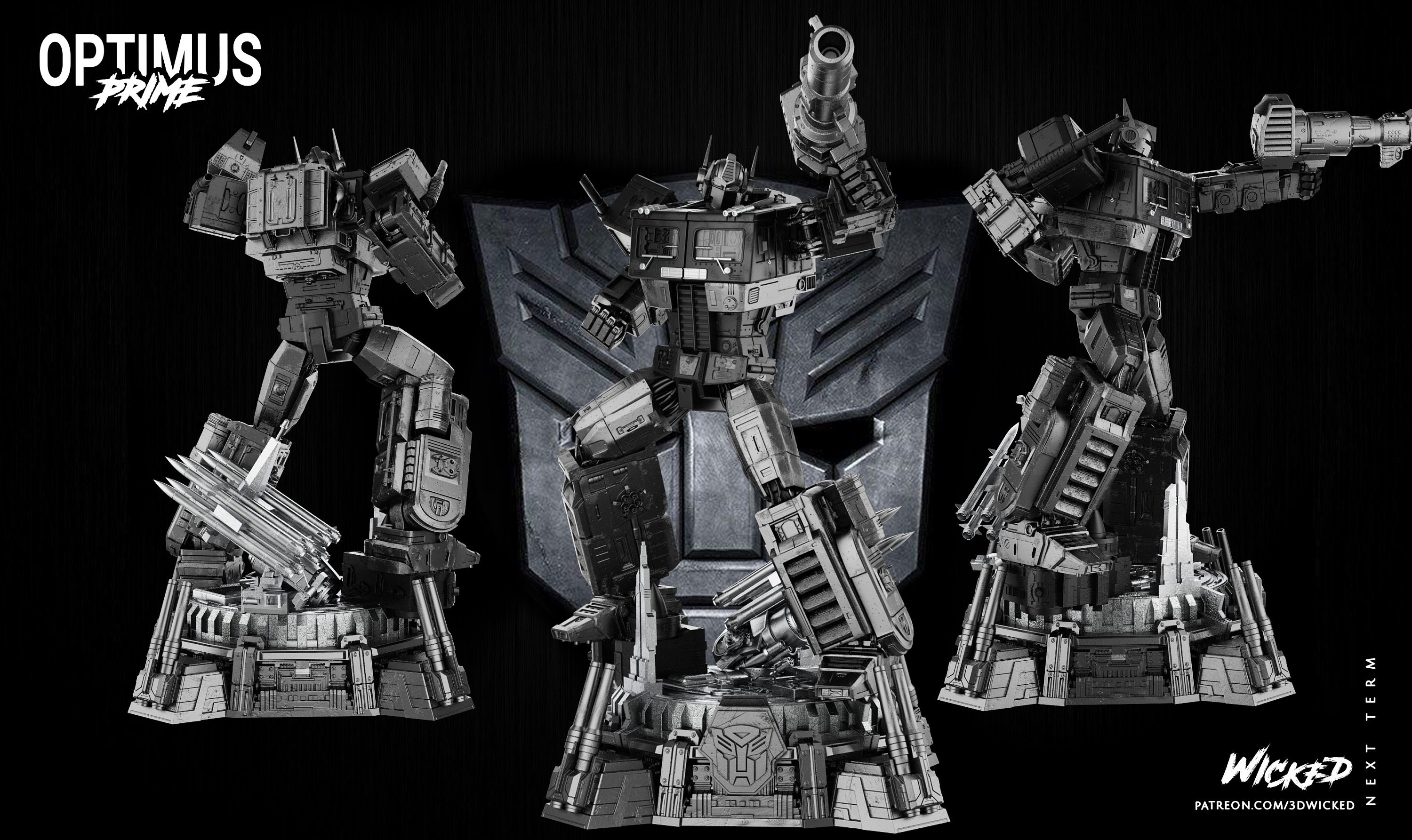 Optimus Prime Action Statue 3D Print File STL Digital Download - Etsy