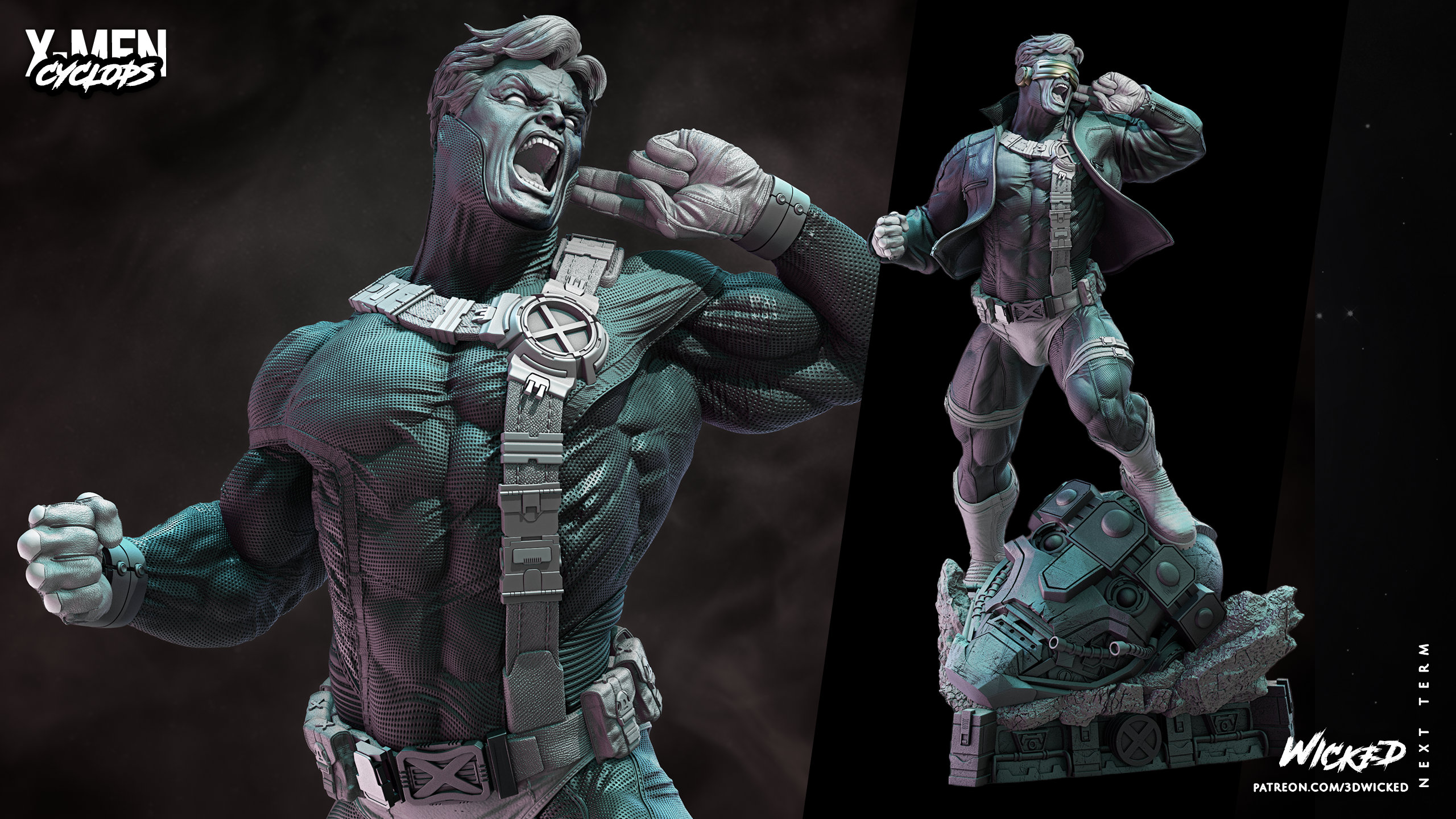 Cyclops X-men Statue 3D Print File STL - Etsy