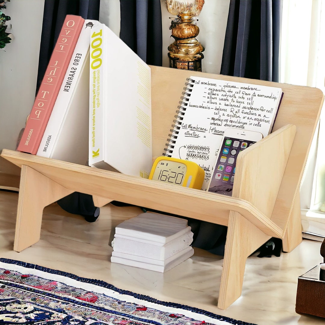 Wooden Desktop Magazine Rack, Simple Table Top Bookcase, Magazine ...