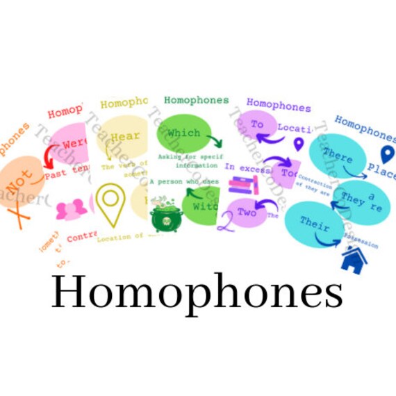 Teaching Posters Homophones Pack of 6 - Etsy