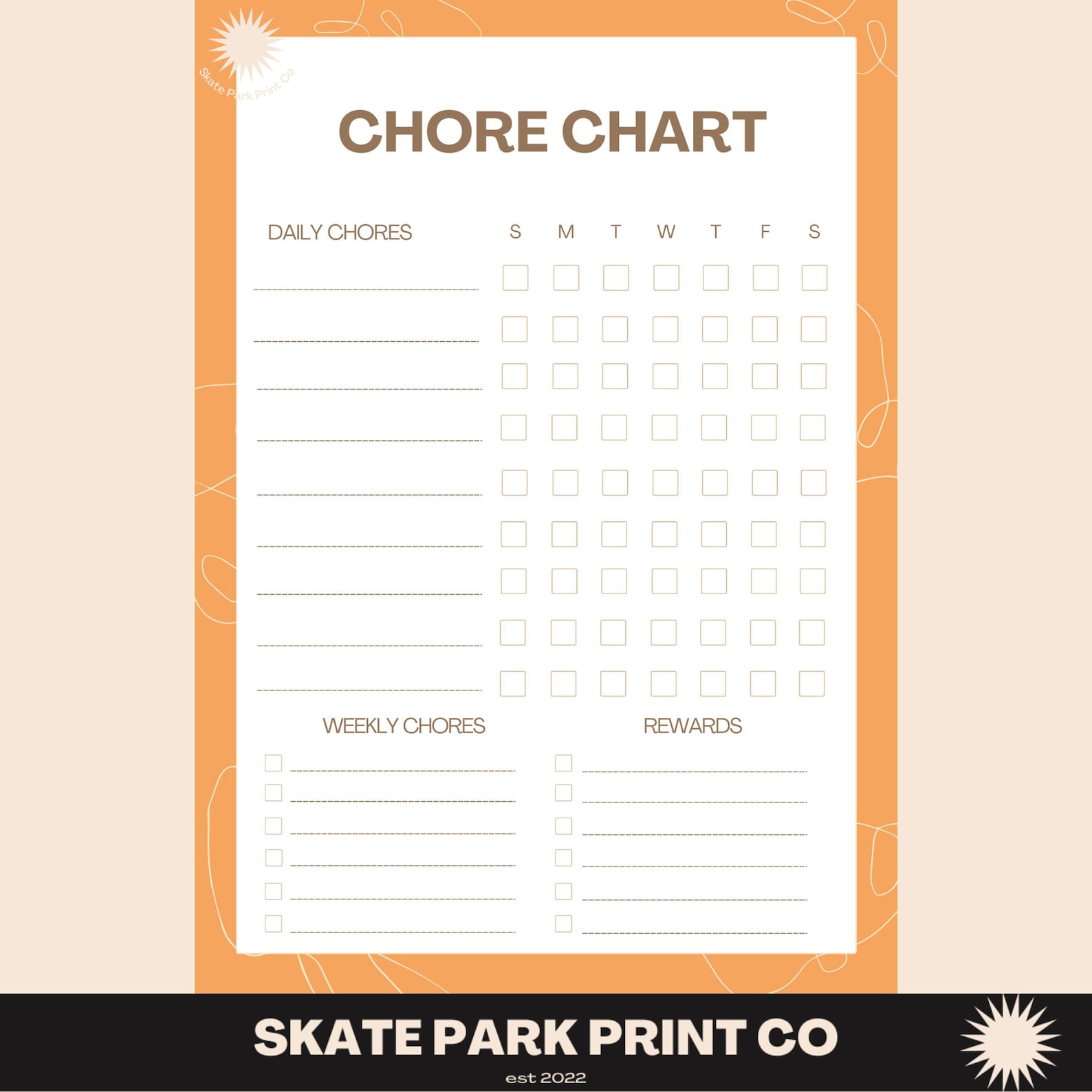 Weekly Chore Chart - Printable A4 DIGITAL DOWNLOAD - Etsy