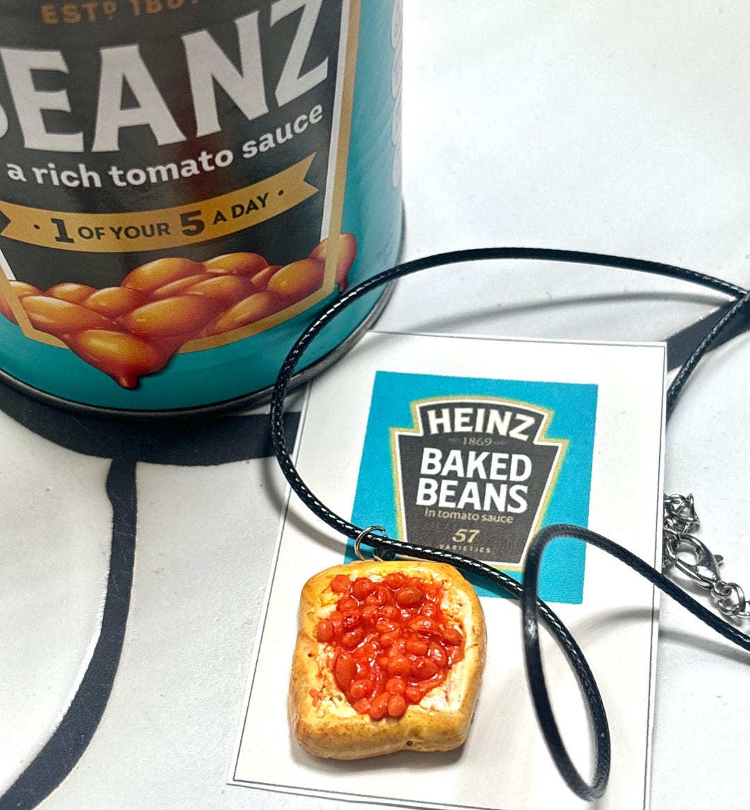 Heinz Baked Bean Necklace - Beans on Toast Unique Handmade | Relistic ...