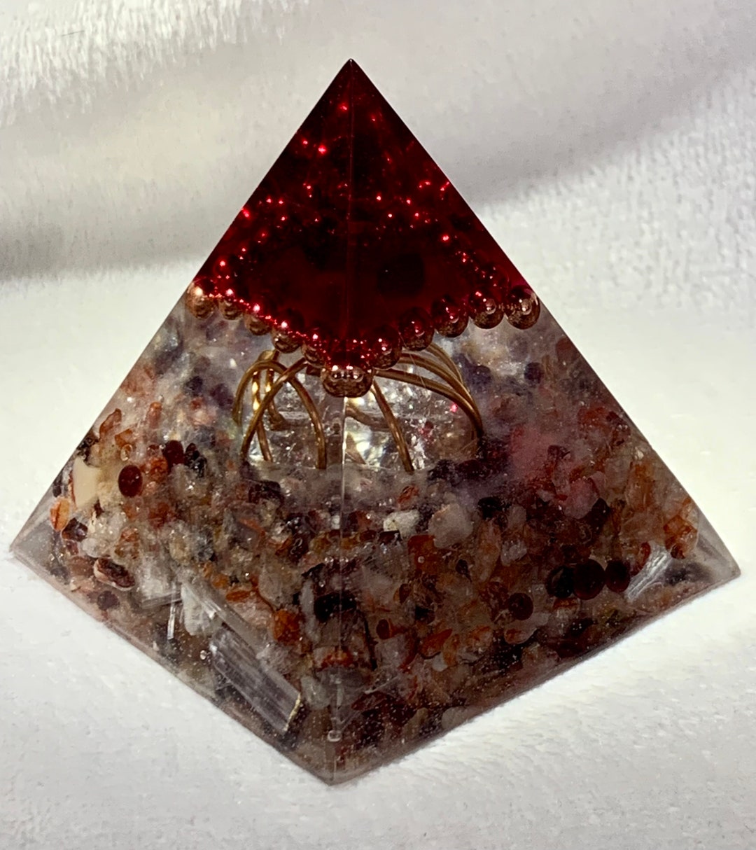 Garnet and Fire Quartz Orgone Pyramid - Etsy