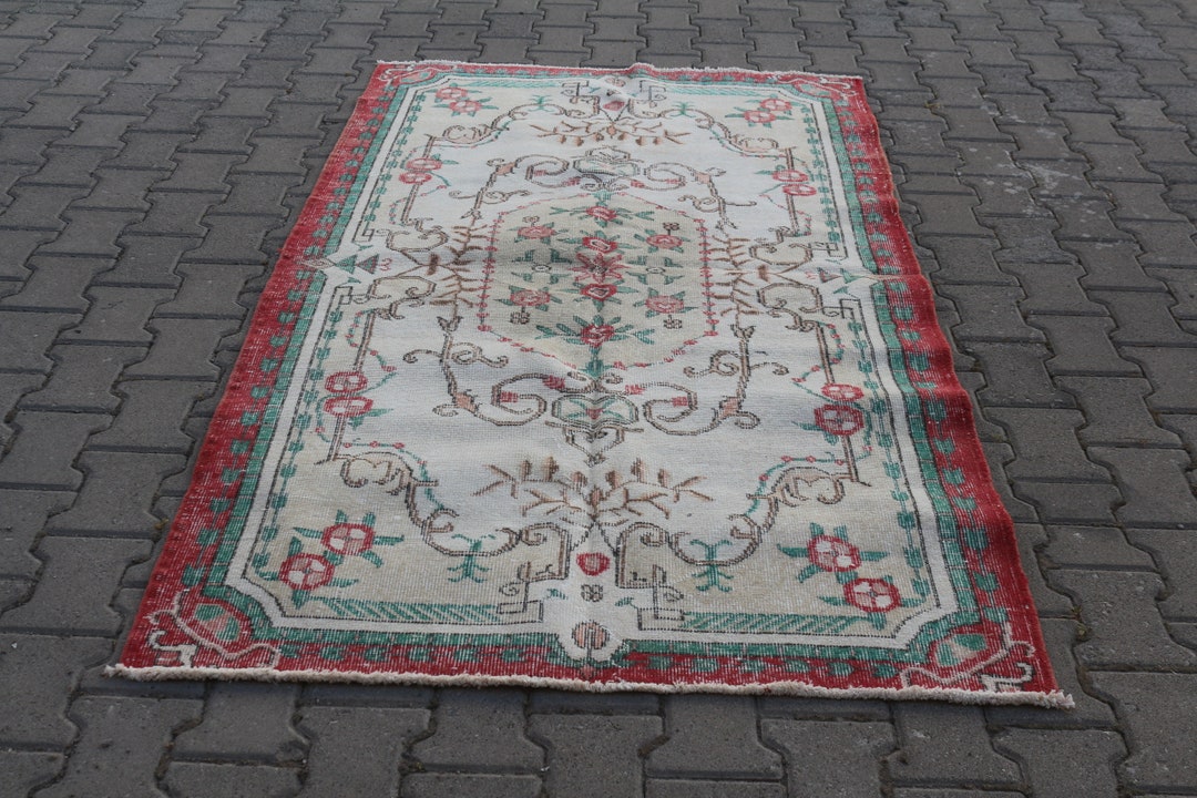 Area Rug, Turkish Rug, Vintage Rug, Handmade Rug, Kitchen Rug, Bohemian ...