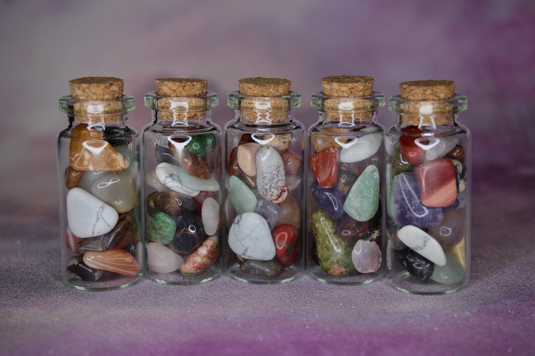 Mini Crystal Confetti Jar - Mix of Tiny Tumbled Stones, Spiritual Gift ...