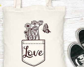 Nature's Beauty Pocket Tote Bag. Quilted and Lined. - Etsy