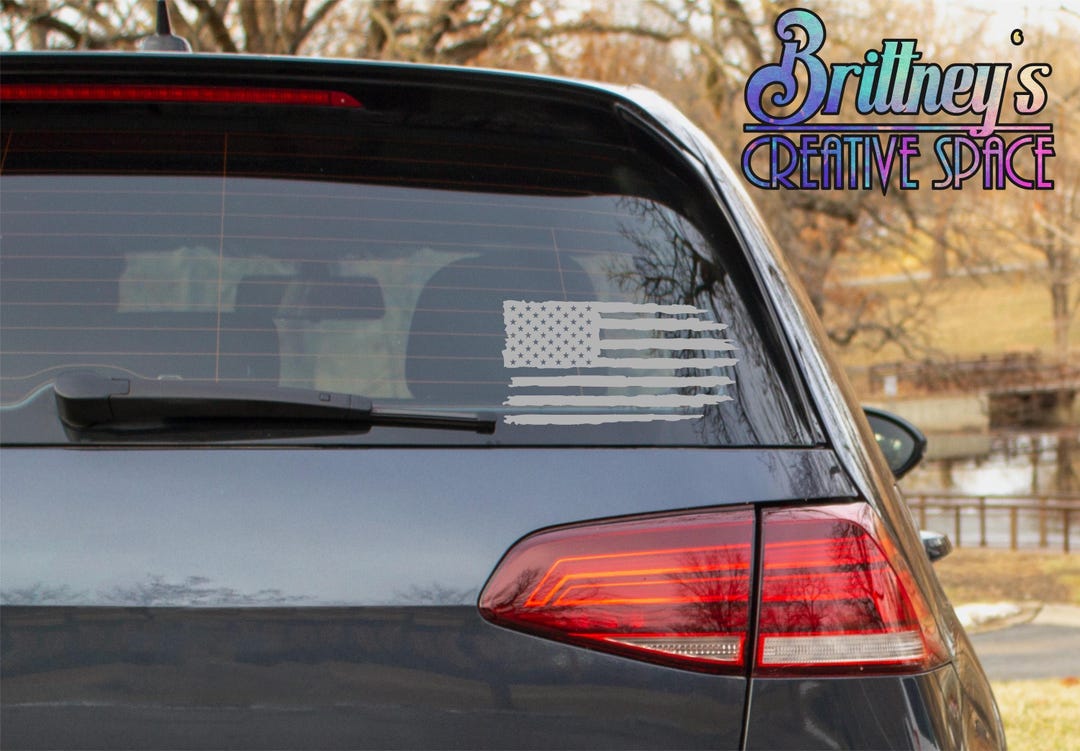 Rugged American Flag Decal - Etsy