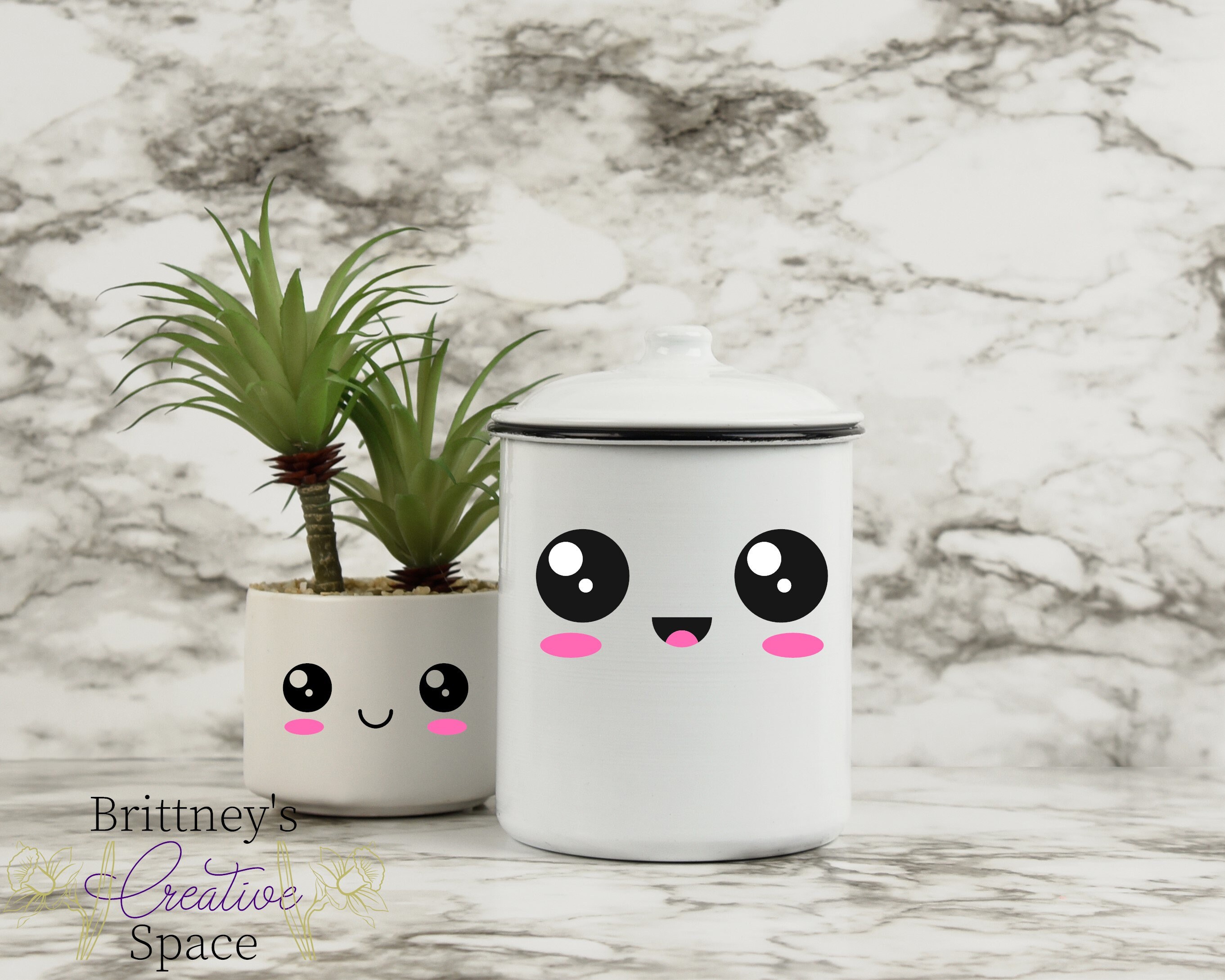 Set of 6 Kawaii Face Decals - Etsy