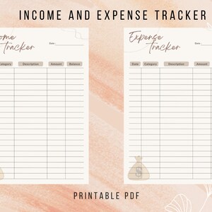Income Tracker - Expense Tracker - Finance Tracker Set - Income ...