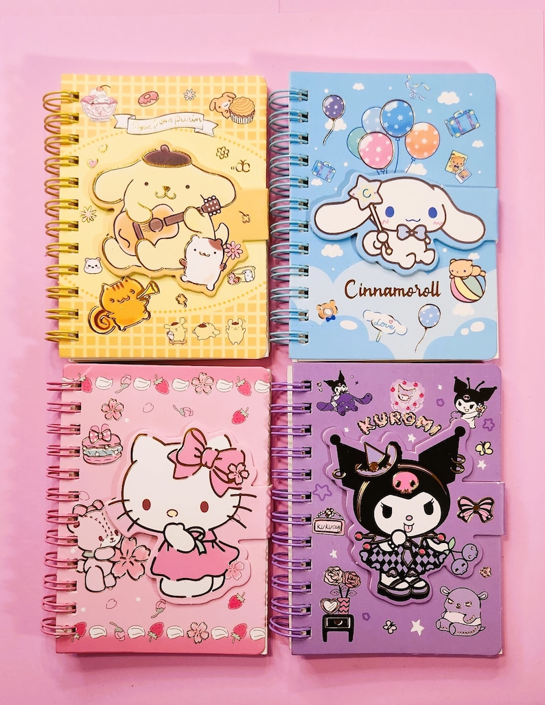 Kawaii Kitty & Friends Mini Notebook Magnetic Character Clasp Cute ...