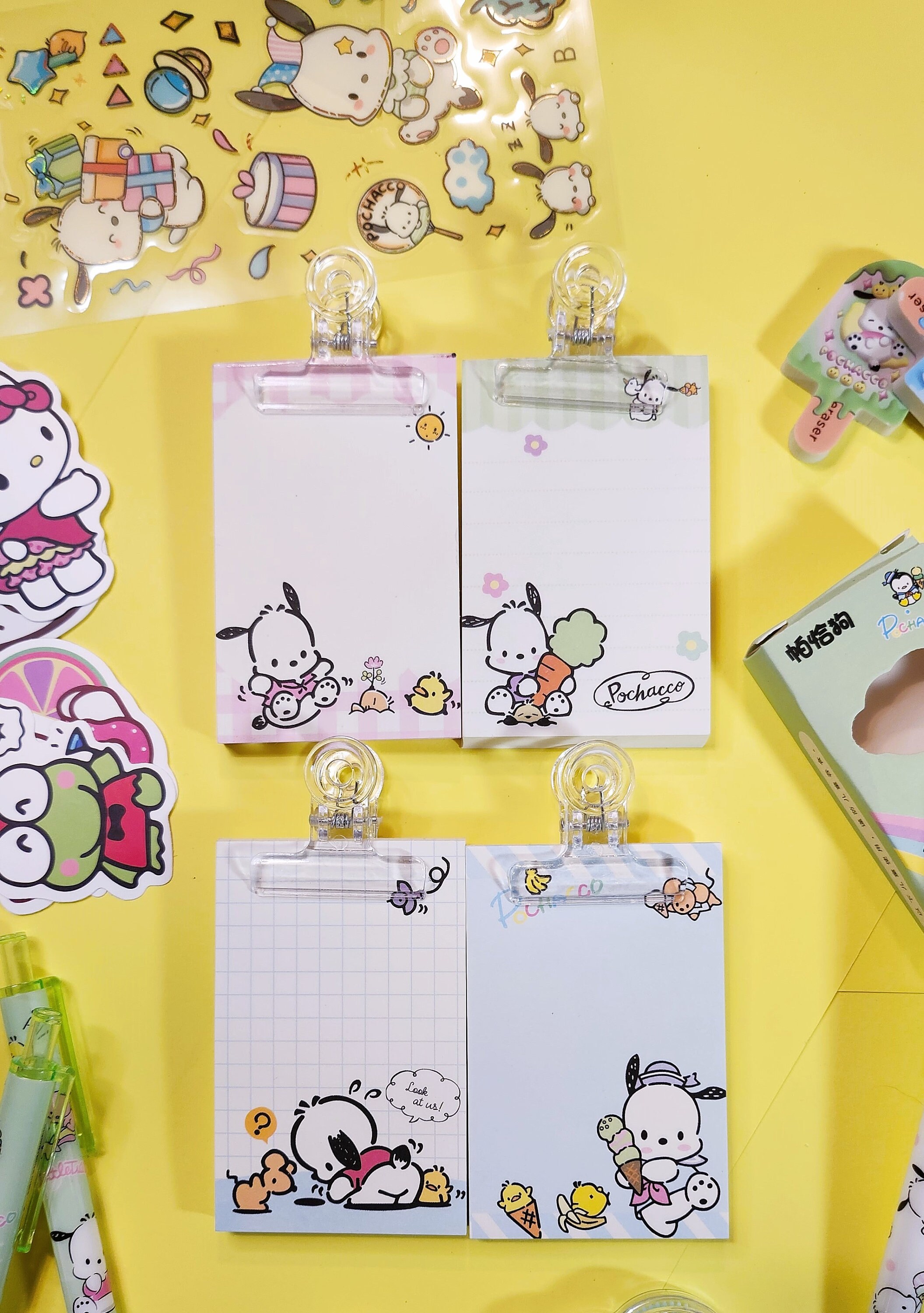 Kawaii Pocha Puppy Notepad With Clipboard Cute Kawaii Kitty & Friends ...