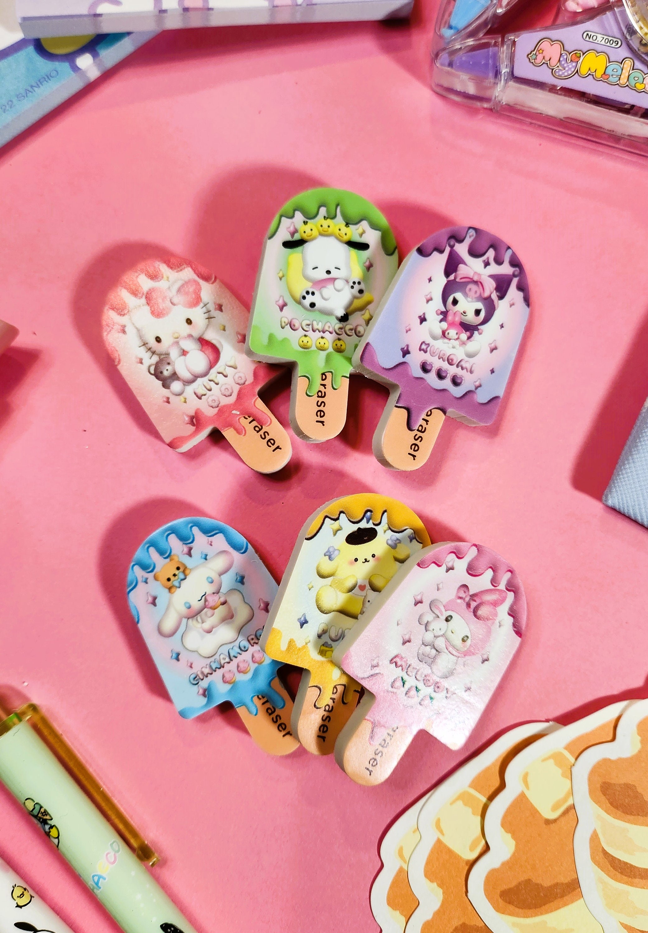 Kawaii Kitty & Friends Erasers Cute Japanese Anime Character Novelty ...