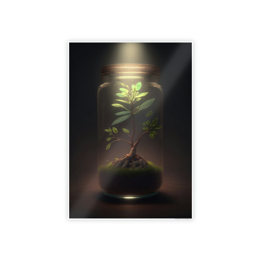 Tree in a Jar Poster Decor Art Painting Print Nature Wall Art Tree ...