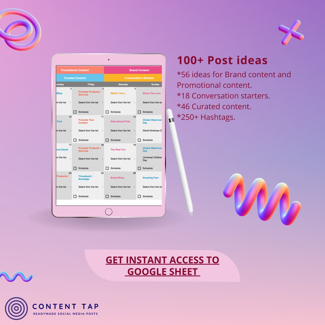 Fitness Social Media Content Calendar, Content Ideas, Fitness Content ...