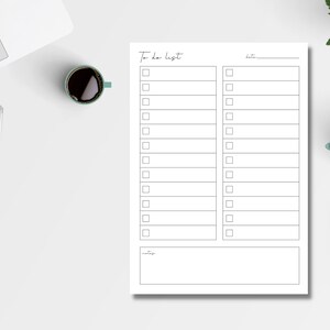 Minimal to Do List Printable Time Management Simple Tasks List Template ...