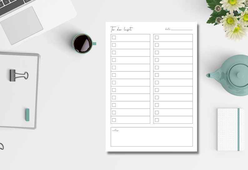 Minimal to Do List Printable Time Management Simple Tasks List Template ...