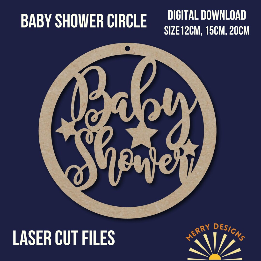 Baby Shower Circle Sign Cut Files, Svg Dxf Eps Pdf Design Suitable for ...