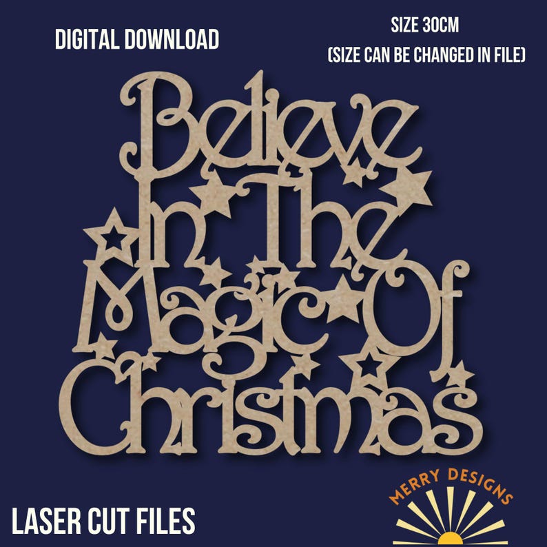 Believe in the Magic of Christmas Cut File, Svg Dxf Eps Pdf Design ...