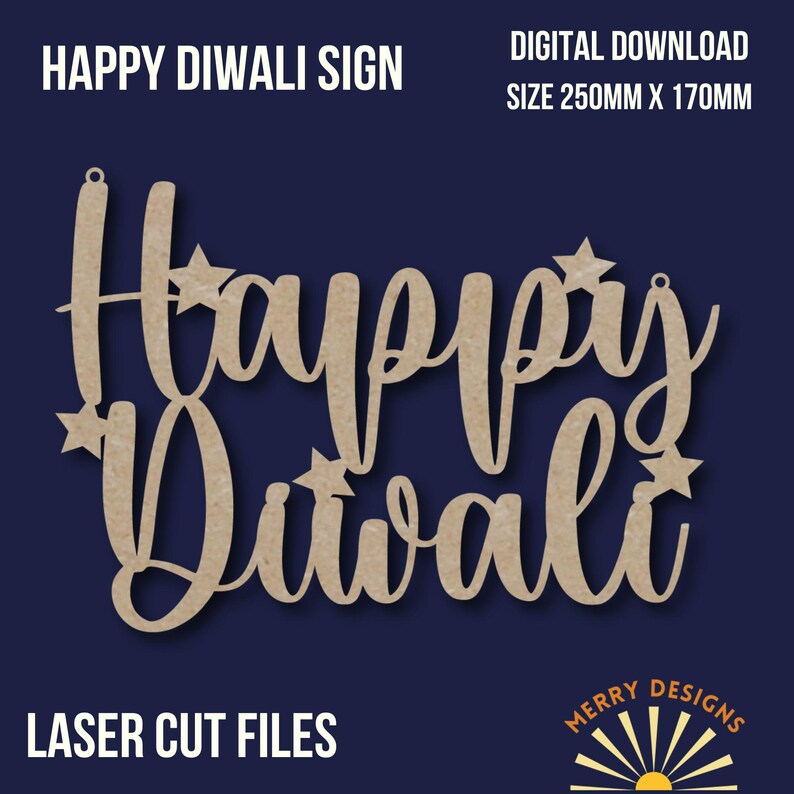 Happy Diwali Sign Cut Files, Svg Dxf Eps Pdf Design Suitable for Craft ...