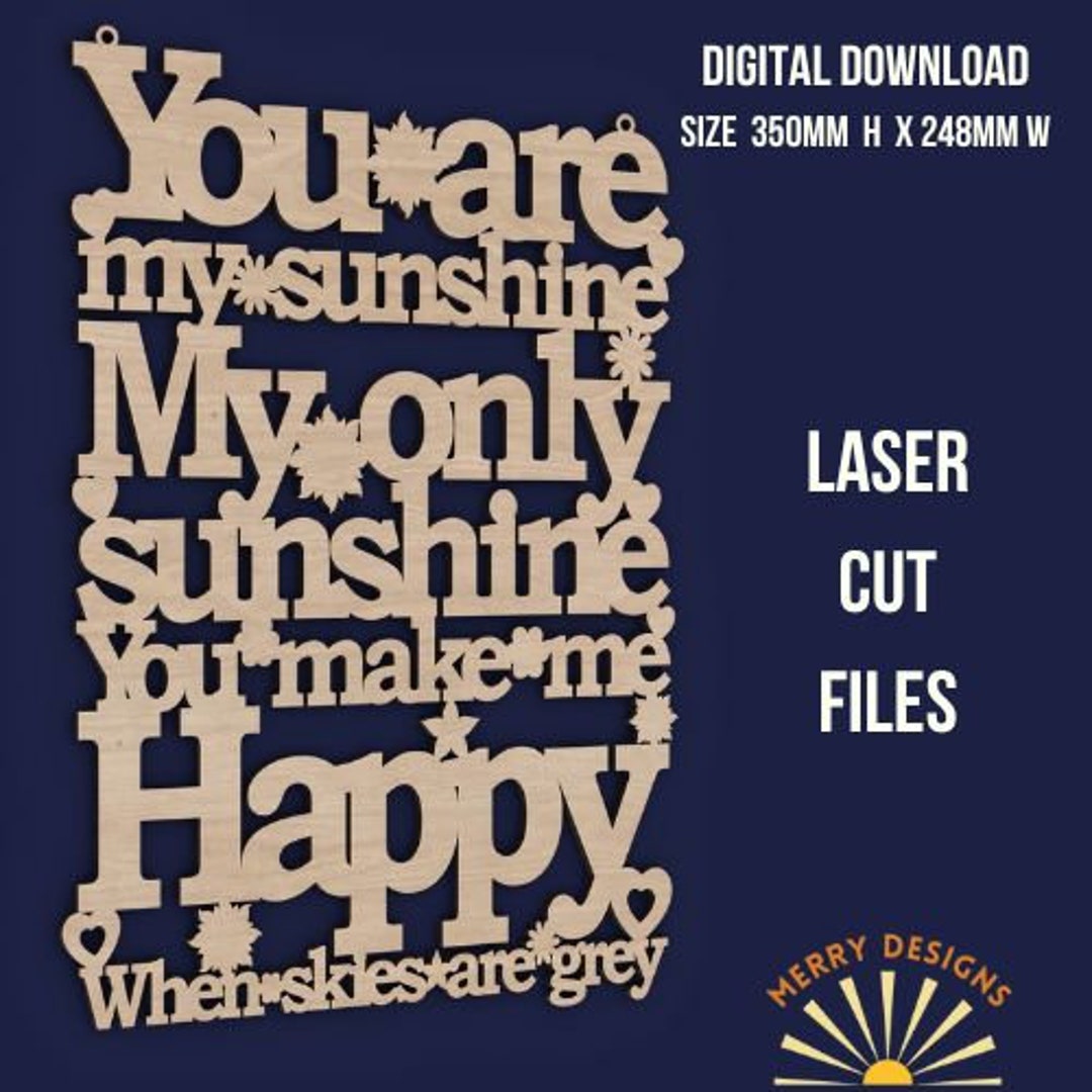 Sunshine Laser Cut Files, Svg Dxf Eps Pdf Design Suitable for Craft ...