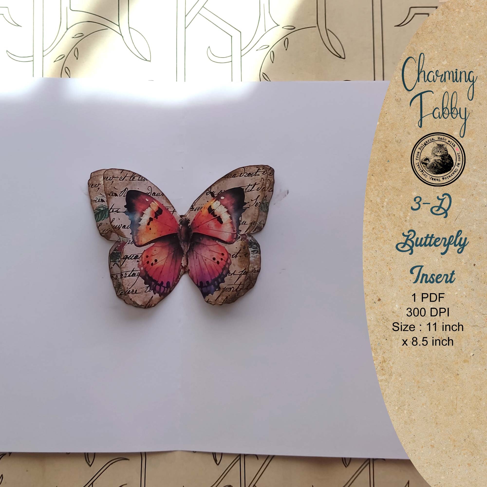 Junk Journal, Insert, 3D, Butterfly, Vintage, Book Page, Pop Up ...