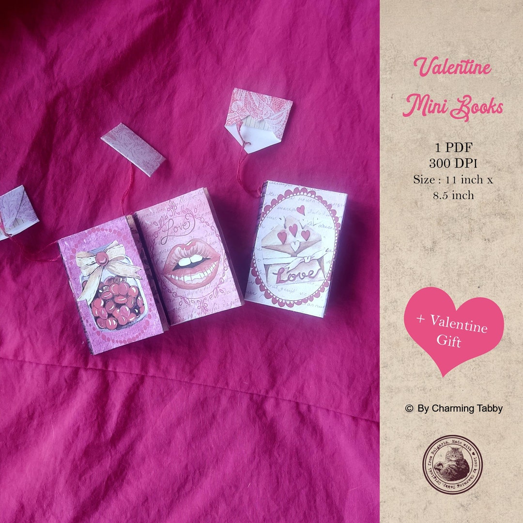 Valentine's Day Mini Books, Printable,mini Journals, Junk Journal ...