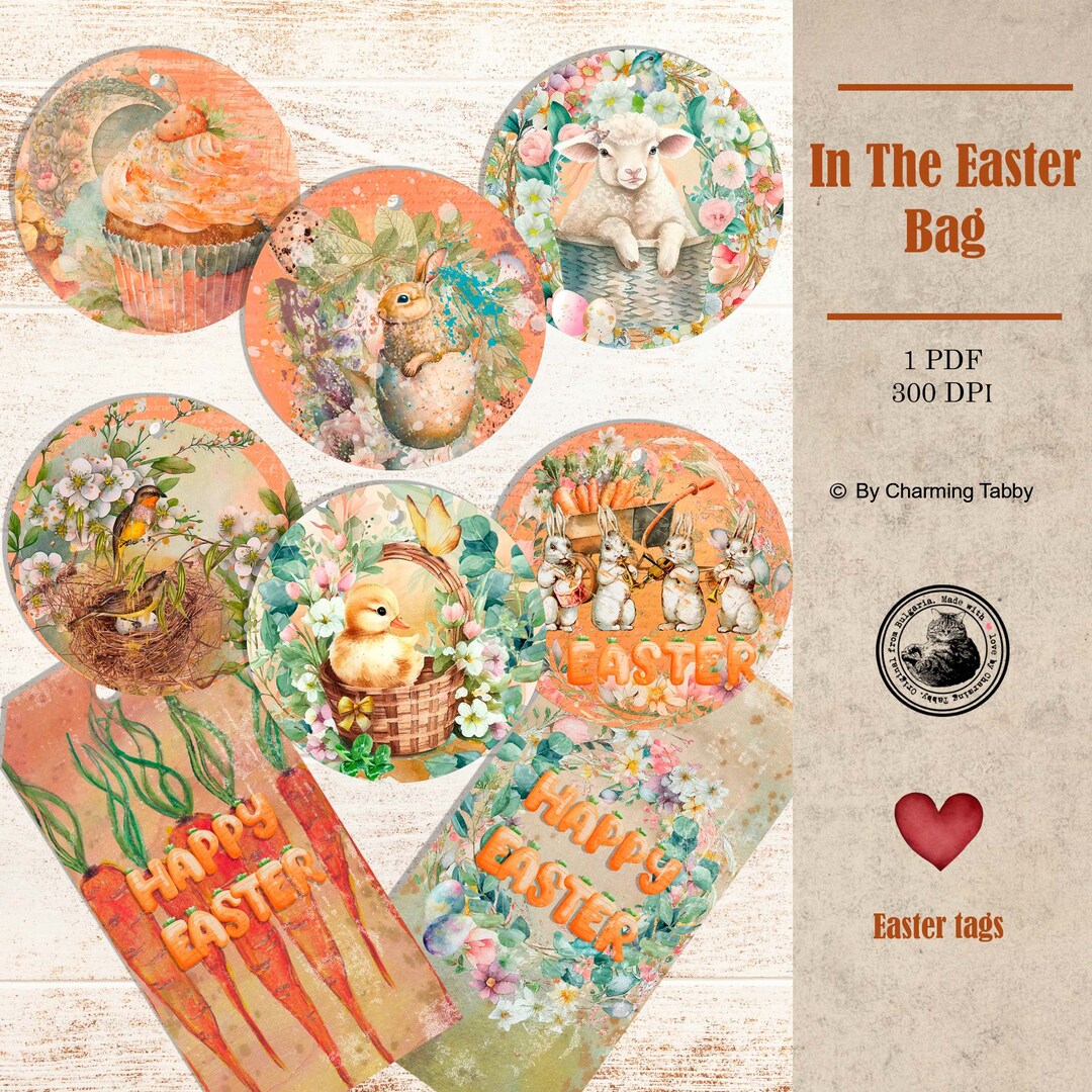 Easter Junk Journal Printable: Bunny, Eggs, Tags (digital Download) - Etsy