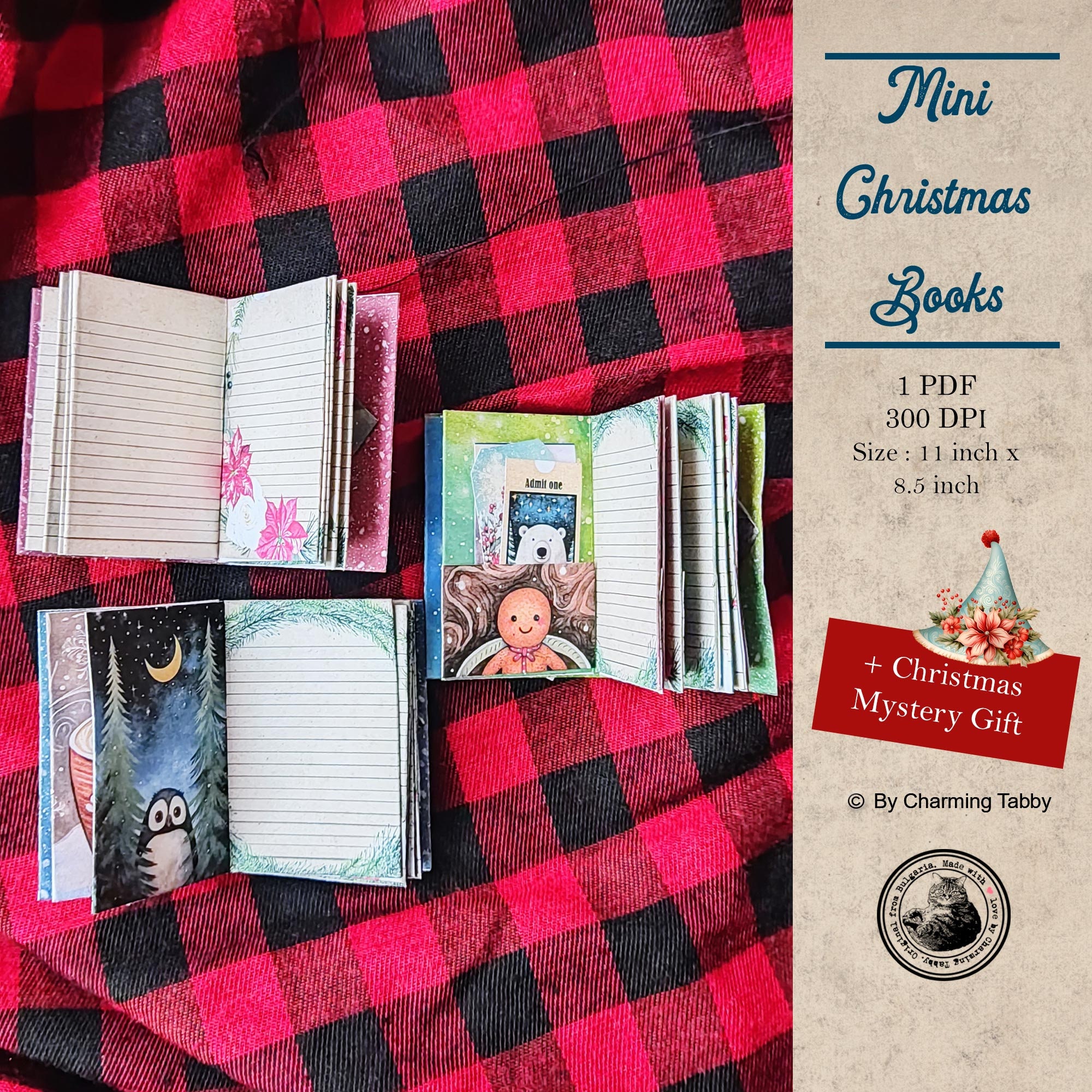 Christmas Mini Books, Little Projects, Mini Junk Journal, Miniature ...